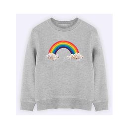 WOOOP Sweatshirt "Candy rainbow" in Grau - 62% | Gr&ouml;&szlig;e 104 | Kinder-sweatshirts-jacken