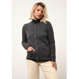 Just Cashmere Kaschmir-Cardigan "Katharine" in Anthrazit - 63% | Gr&ouml;&szlig;e L | Damen-pullover-cardigans
