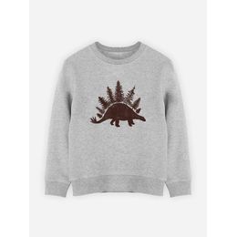 WOOOP Sweatshirt "Stegoforest" in Grau - 61% | Gr&ouml;&szlig;e 116 | Kinder-sweatshirts-jacken