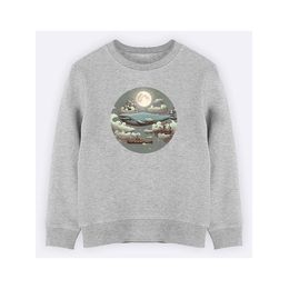 WOOOP Sweatshirt "Ocean meets sky" in Grau - 57% | Gr&ouml;&szlig;e 140 | Kinder-sweatshirts-jacken
