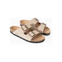 Sunbay Leder-Pantoletten "Trefle" in Beige - 62% | Gr&ouml;&szlig;e 38 | Damen-pantoletten