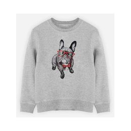 WOOOP Sweatshirt "Happy dog" in Grau - 59% | Gr&ouml;&szlig;e 128 | Kinder-sweatshirts-jacken