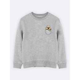 WOOOP Sweatshirt "Pocket sloth" in Grau - 62% | Gr&ouml;&szlig;e 104 | Kinder-sweatshirts-jacken