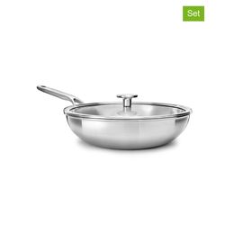 KitchenAid 2tlg. Set: Edelstahl-Wokpfanne "Multi-Ply" - &Oslash; 28 cm - 37% | Kochgeschirr