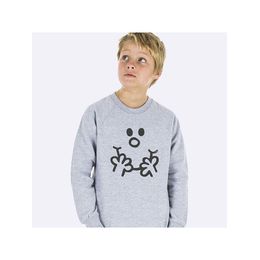 WOOOP Sweatshirt "Visage Monsieur" in Grau - 57% | Gr&ouml;&szlig;e 152 | Kinder-sweatshirts-jacken