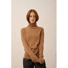 Just Cashmere Kaschmir-Rollkragenpullover "Lexie" in Hellbraun - 65% | Gr&ouml;&szlig;e XL | Damen-pullover-cardigans