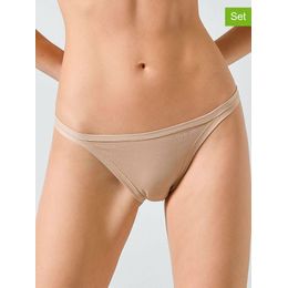 COTONELLA 3er-Set: Strings in Beige - 54% | Gr&ouml;&szlig;e XL | Damen-unterteile