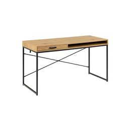 Actona Schreibtisch "Seaford" in Hellbraun/ Schwarz - (B)140 x (H)76 x (T)58 cm - 55% | Tische