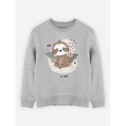 WOOOP Sweatshirt "Jungle Sloth" in Grau - 57% | Gr&ouml;&szlig;e 104 | Kinder-sweatshirts-jacken