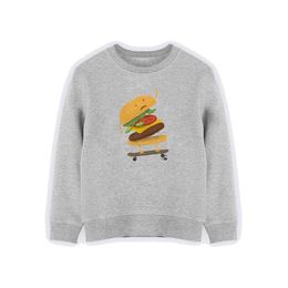 WOOOP Sweatshirt "Burger wipeout" in Grau - 62% | Gr&ouml;&szlig;e 152 | Kinder-sweatshirts-jacken