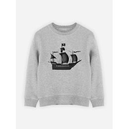 WOOOP Sweatshirt "Pirate ship" in Grau - 59% | Gr&ouml;&szlig;e 140 | Kinder-sweatshirts-jacken