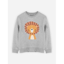 WOOOP Sweatshirt "Leo" in Grau - 55% | Gr&ouml;&szlig;e 152 | Kinder-sweatshirts-jacken