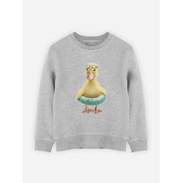 WOOOP Sweatshirt "Duck" in Grau - 62% | Gr&ouml;&szlig;e 116 | Kinder-sweatshirts-jacken