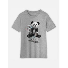 WOOOP Shirt "Panda bicycle" in Grau - 55% | Gr&ouml;&szlig;e 152 | Kinder-oberteile