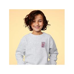 WOOOP Sweatshirt "Glitch cat" in Grau - 61% | Gr&ouml;&szlig;e 116 | Kinder-sweatshirts-jacken