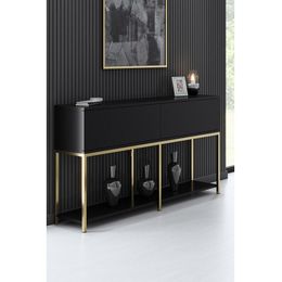 Evila Sideboard "Lord" in Schwarz/ Gold - (B)150 x (H)80 x (T)30 cm - 71% | Regale