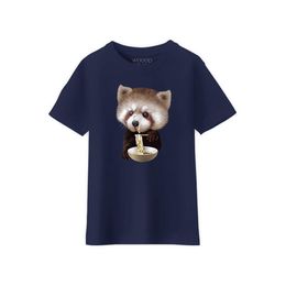 WOOOP Shirt "Panda loves noodles" in Dunkelblau - 58% | Gr&ouml;&szlig;e 152 | Kinder-oberteile