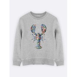 WOOOP Sweatshirt "Floral Lobster" in Grau - 61% | Gr&ouml;&szlig;e 104 | Kinder-sweatshirts-jacken