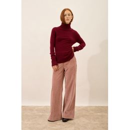 Just Cashmere Kaschmir-Rollkragenpullover "Lexie" in Bordeaux - 57% | Gr&ouml;&szlig;e M | Damen-pullover-cardigans