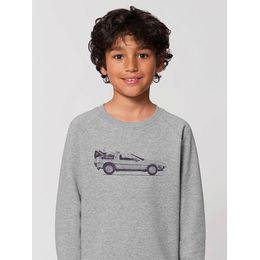 WOOOP Sweatshirt "Chine Delorean" in Grau - 62% | Gr&ouml;&szlig;e 116 | Kinder-sweatshirts-jacken