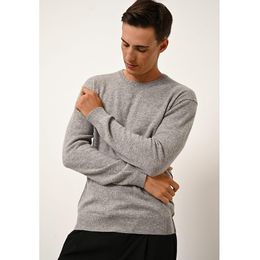 Just Cashmere Kaschmir-Pullover "Noe" in Grau - 64% | Gr&ouml;&szlig;e M | Herren-plussize