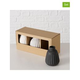 Boltze 3er-Set: Vasen ''Esko'' in Beige/ Schwarz - (H)11 cm - 25% | Kerzen-vasen