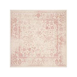 Safavieh Kurzflor-Teppich in Creme/ Rosa - 45% | Gr&ouml;&szlig;e 183x183 cm |
