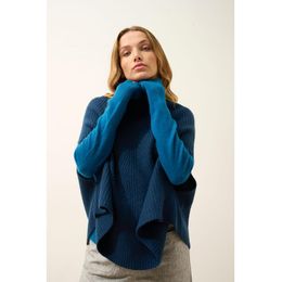 Just Cashmere Kaschmir-Poncho "Huaraz" in Dunkelblau - 68% | Gr&ouml;&szlig;e M | Damenjacken