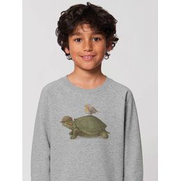 WOOOP Sweatshirt "Turtle And Bird" in Grau - 57% | Gr&ouml;&szlig;e 128 | Kinder-sweatshirts-jacken
