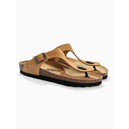 Sunbay Leder-Zehentrenner "Tulipe" in Hellbraun - 60% | Gr&ouml;&szlig;e 37 | Damen-sandalen