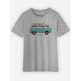 WOOOP Shirt "Blue Van" in Grau - 58% | Gr&ouml;&szlig;e 140 | Kinder-oberteile