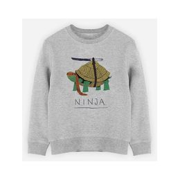WOOOP Sweatshirt "Ninja Turtle" in Grau - 55% | Gr&ouml;&szlig;e 152 | Kinder-sweatshirts-jacken