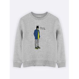 WOOOP Sweatshirt "Hipsterbat" in Grau - 61% | Gr&ouml;&szlig;e 104 | Kinder-sweatshirts-jacken