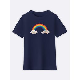 WOOOP Shirt "Candy rainbow" in Dunkelblau - 58% | Gr&ouml;&szlig;e 116 | Kinder-oberteile