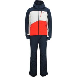 Peak Mountain 2tlg. Ski-/ Snowboardoutfit "Cerome" in Dunkelblau/ Orange/ Wei&szlig; - 70% | Gr&ouml;&szlig;e M | Herren-outdoorjacken