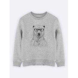 WOOOP Sweatshirt "Geek Bear" in Grau - 61% | Gr&ouml;&szlig;e 140 | Kinder-sweatshirts-jacken