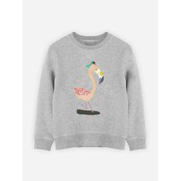 WOOOP Sweatshirt "Flamingo skater" in Grau - 59% | Gr&ouml;&szlig;e 140 | Kinder-sweatshirts-jacken