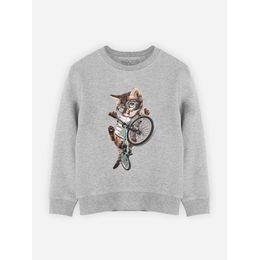 WOOOP Sweatshirt "BMX Cat" in Grau - 59% | Gr&ouml;&szlig;e 116 | Kinder-sweatshirts-jacken