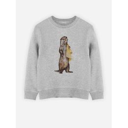 WOOOP Sweatshirt "Otter" in Grau - 64% | Gr&ouml;&szlig;e 128 | Kinder-sweatshirts-jacken