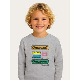 WOOOP Sweatshirt "Skateboard! Magazine More Static" in Grau - 59% | Gr&ouml;&szlig;e 152 | Kinder-sweatshirts-jacken