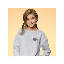 WOOOP Sweatshirt "Girl gang cour" in Grau - 64% | Gr&ouml;&szlig;e 128 | Kinder-sweatshirts-jacken
