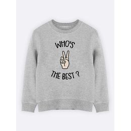 WOOOP Sweatshirt "Who's the best" in Grau - 64% | Gr&ouml;&szlig;e 104 | Kinder-sweatshirts-jacken