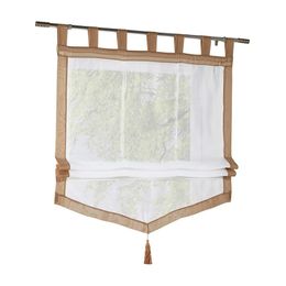 HEINE HOME Raffrollo in Wei&szlig;/ Beige - 75% | Gr&ouml;&szlig;e 130x80 cm | Gardinen-vorhaenge
