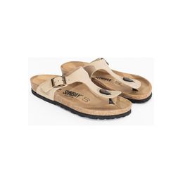 Sunbay Leder-Zehentrenner "Camelia" in Beige - 62% | Gr&ouml;&szlig;e 39 | Damen-sandalen