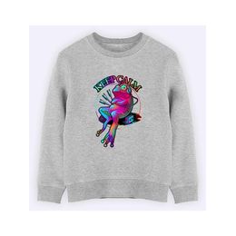 WOOOP Sweatshirt "Frog keep calm" in Grau - 59% | Gr&ouml;&szlig;e 152 | Kinder-sweatshirts-jacken