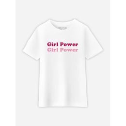 WOOOP Shirt "Girl Power" in Wei&szlig; - 58% | Gr&ouml;&szlig;e 152 | Kinder-oberteile