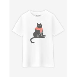 WOOOP Shirt "Cold cat" in Wei&szlig; - 58% | Gr&ouml;&szlig;e 116 | Kinder-oberteile