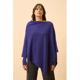 Just Cashmere Kaschmir-Poncho "Miamar" in Dunkelblau - 60% | Gr&ouml;&szlig;e M | Damenjacken