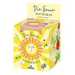 moses. Duftkerze ''Zauberduft Sonne'' in Rosa/ Gelb - 145 g - 14% | Kerzen-vasen