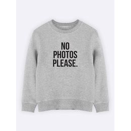 WOOOP Sweatshirt "No photos please" in Grau - 59% | Gr&ouml;&szlig;e 140 | Kinder-sweatshirts-jacken